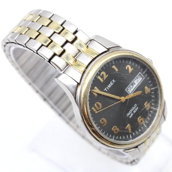 Timex | Accessories | Vintage Timex Watch Mens Silver Tone Stainless ...